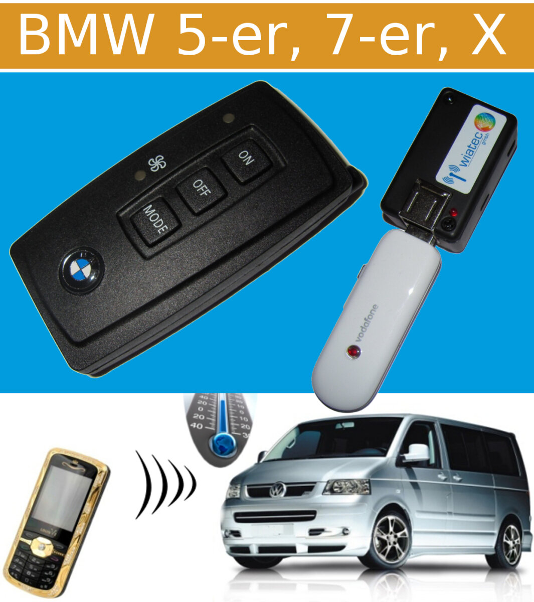 Handy Fernbedienung (GSM/UMTS) für Standheizung BMW 5-er, 7-er, X5, X, 69,90